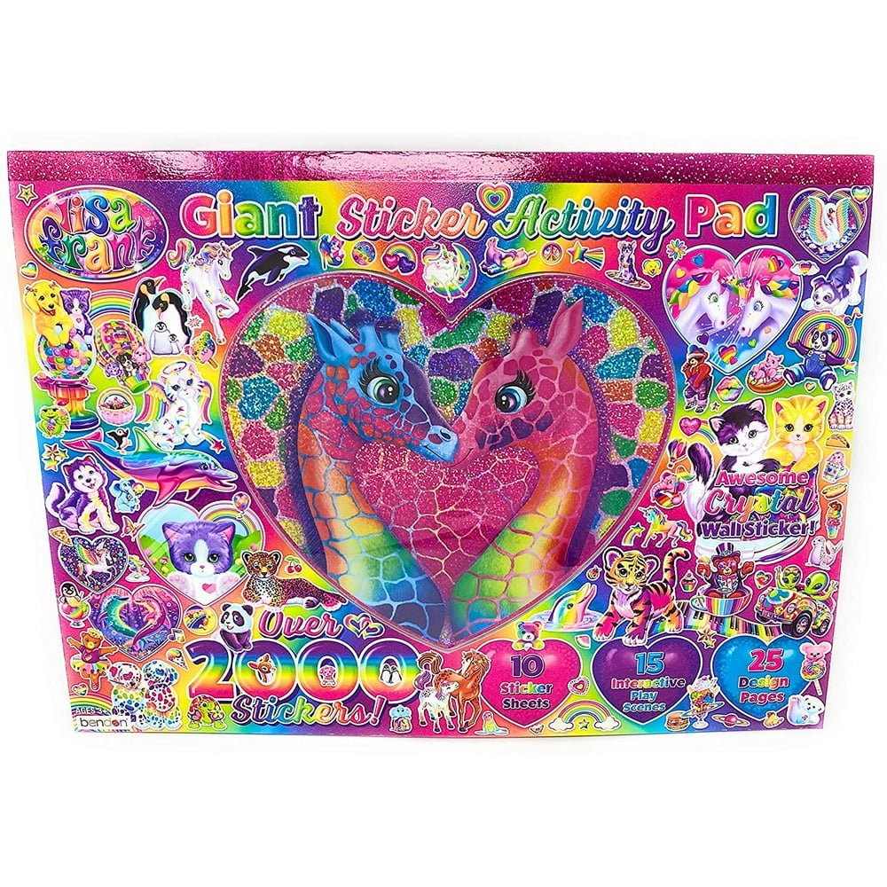 Lisa Frank Giant Sticker Activity Pad 2000+ Stickers, 10 Sticker Sheets ...