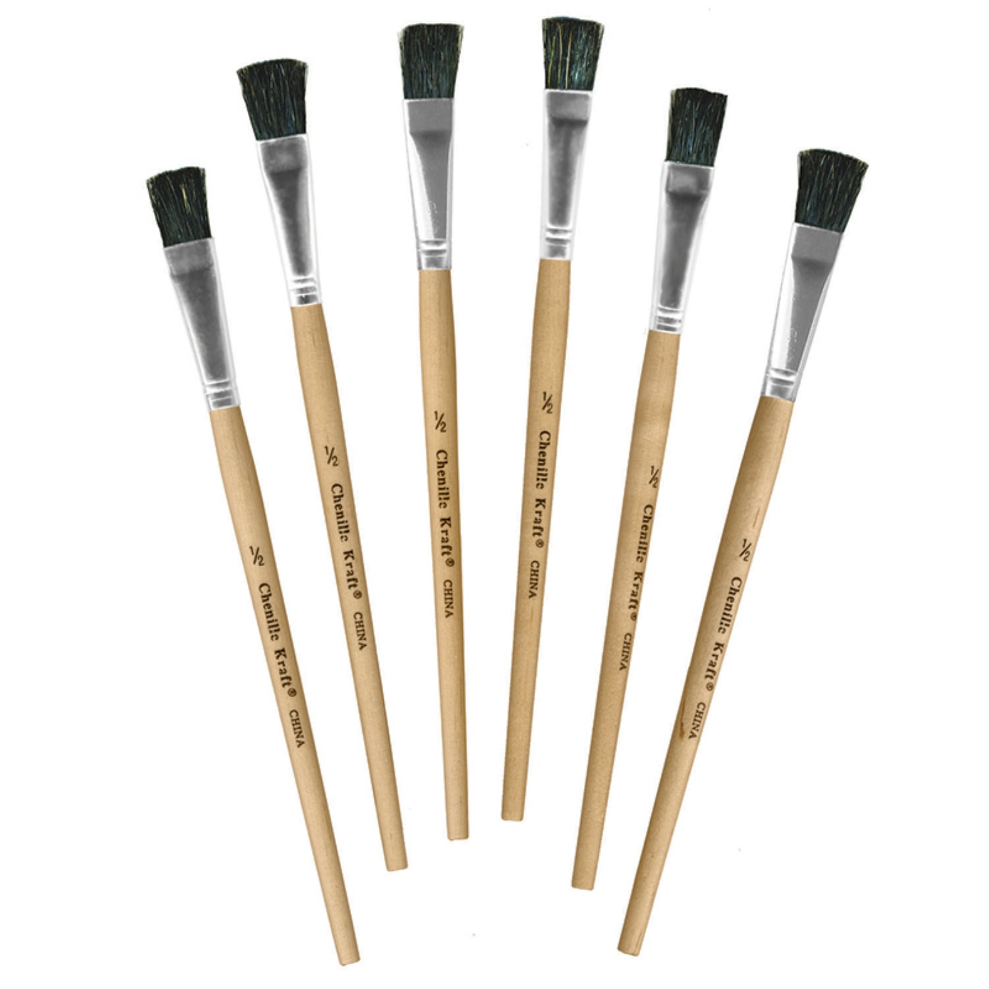 Chenille Kraft CK-5941 Stubby Easel Brushes.5 Wide 6-Set - Walmart.com