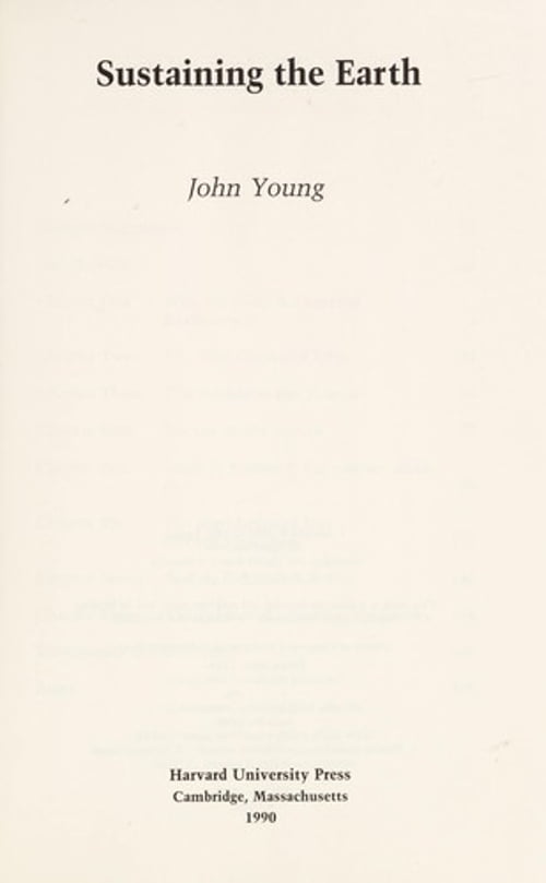Pre-Owned Sustaining the Earth : The Story of the Environmental ...