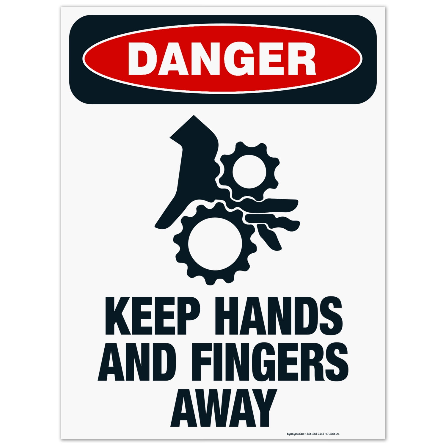 Keep Hands And Fingers Away Sign, OSHA Danger Sign, 18x24 Corrugated ...