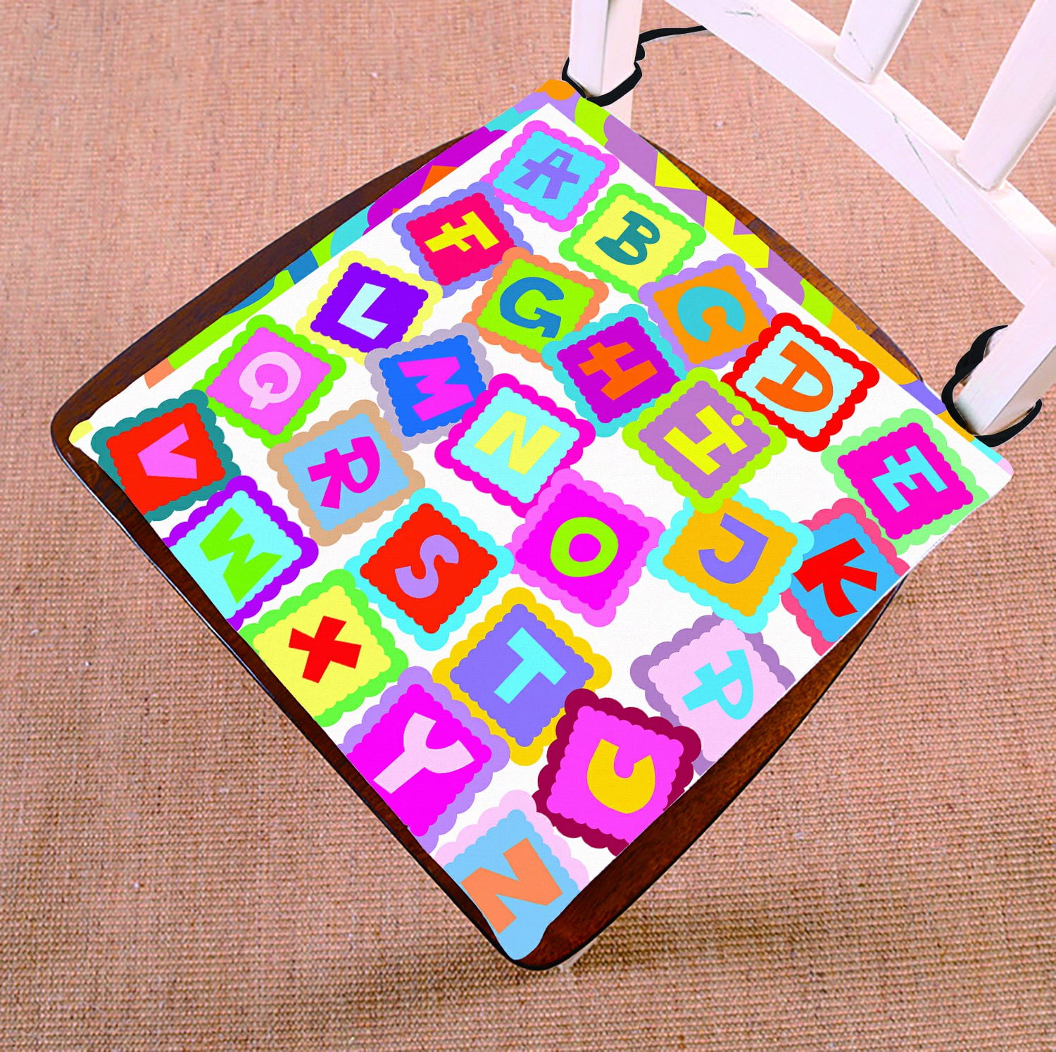 PHFZK Educational Chair Pad, ABC Alphabet Fun Learning Chart Seat ...