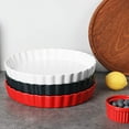 Large ONTUBE Ceramic Pie Pans, 11 Inches Quiche Pans for Oven Safe ...