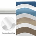 Blue Brown Water Ripple Swag Curtains Valance and Tier Set, Striped ...