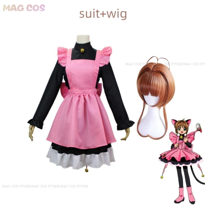 Disfraz de Anime Kinomoto Sakura Card Captor Sakura Cardcaptor, peluca ...