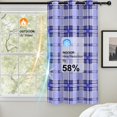 Blue Checkered Pattern Blackout Curtains,Triple Weaved Fabric,Thermal ...