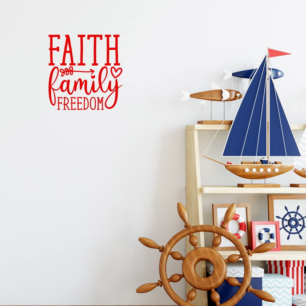 VWAQ Faith, Family, Freedom Wall Decal Inspirational Family Home Decor ...