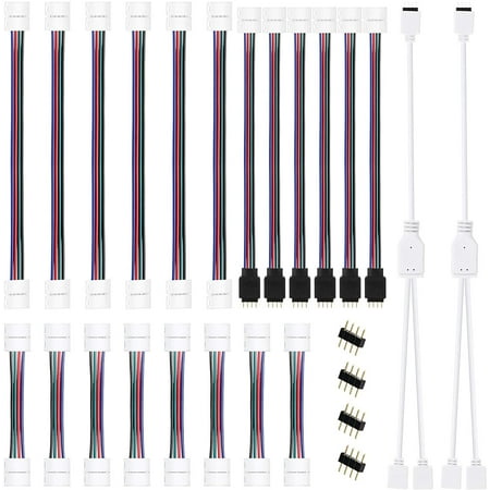 32 Pieces 4 Pin RGB LED Strip Connector Kit Including 14 LED Strip ...