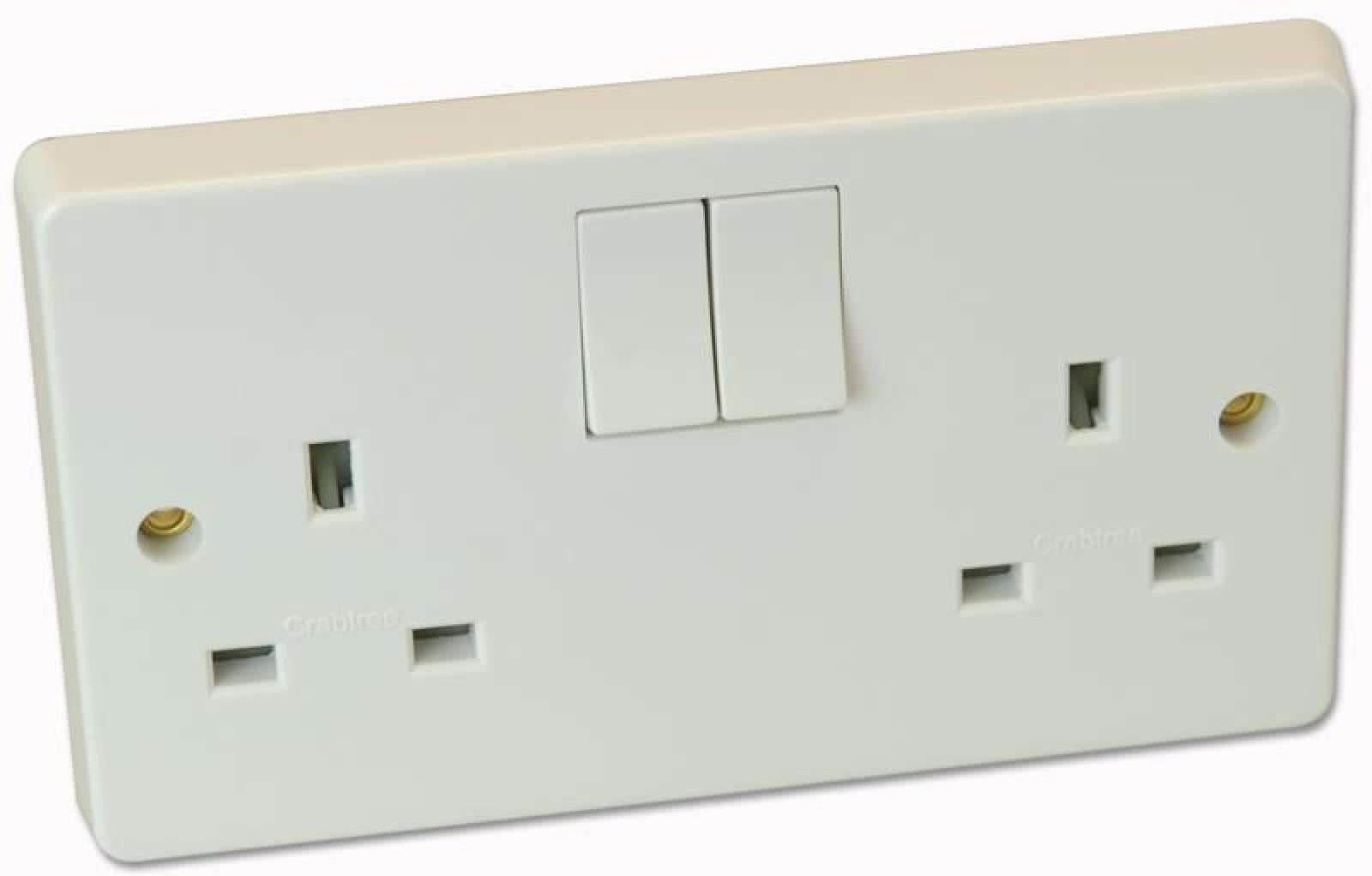 CRABTREE - 13A 2 Gang Double Pole Switched Socket - Walmart.com