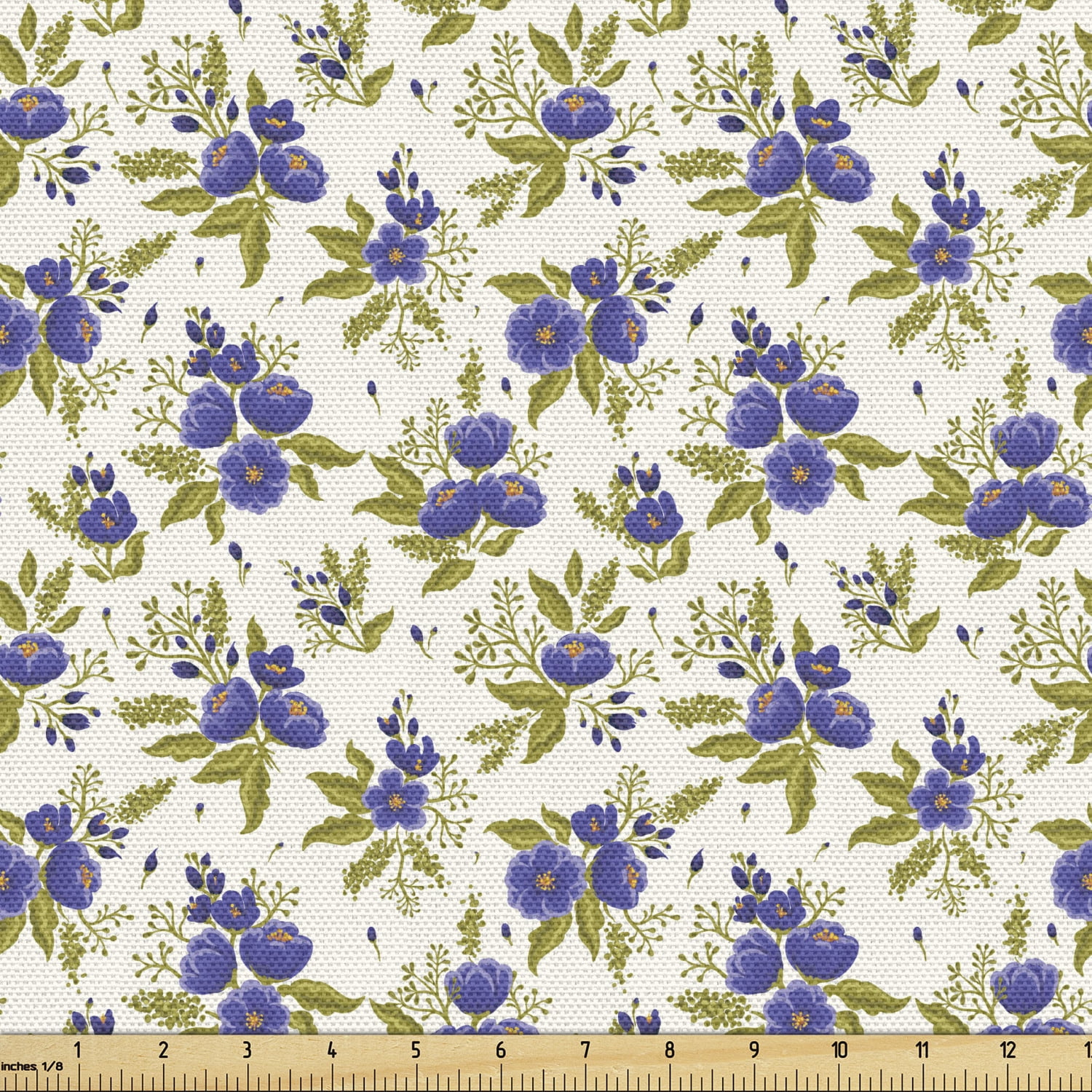 Spring Upholstery Fabric by the Yard, Small Blooming Flowers Nature ...