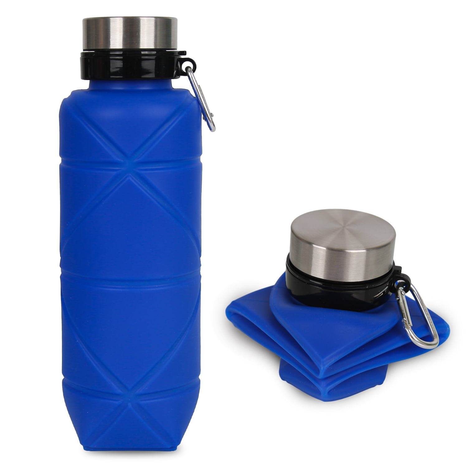 KEMIER Collapsible Water Bottles Leakproof Valve Reusable BPA Free ...