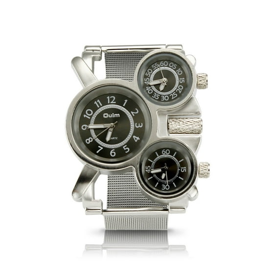 OULM - Men's Military Quartz Wrist Watch Stainless-steel Metal Mesh ...