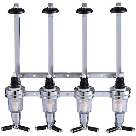 4 Bottle Wall Mounted Spirit Drink Dispenser Bottle Bar Caddy Optic ...