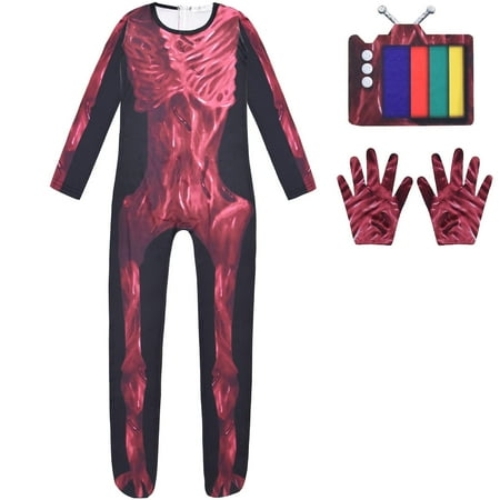 Kids Siren Head Cosplay Costume With Mask Anime Funny Party Bodysuit ...