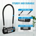 Combination Padlock, Long Shackle Code Resettable Combination Locks for ...