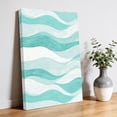 Aqua Ocean Waves Canvas Wall Art for Living Room, Abstract Modern Ombre ...