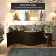 2 ft. Short Bamboo Wave Screen in Dark Mocha Freestanding Desktop ...