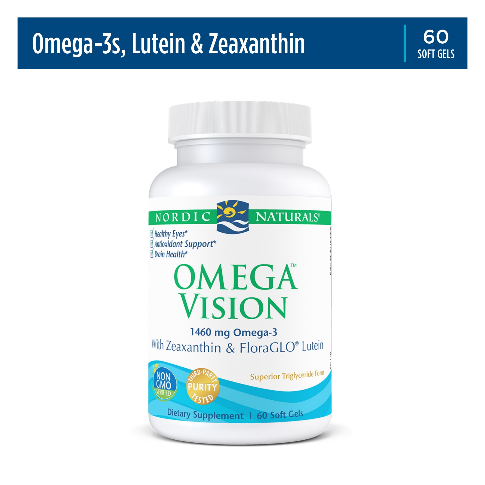 Nordic Naturals Omega Vision Softgels, 1460 Mg, For Healthy Eyes, 60 Ct ...