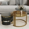 Churanty Nesting Coffee Table Set of 2, Round Glass Center Table for ...