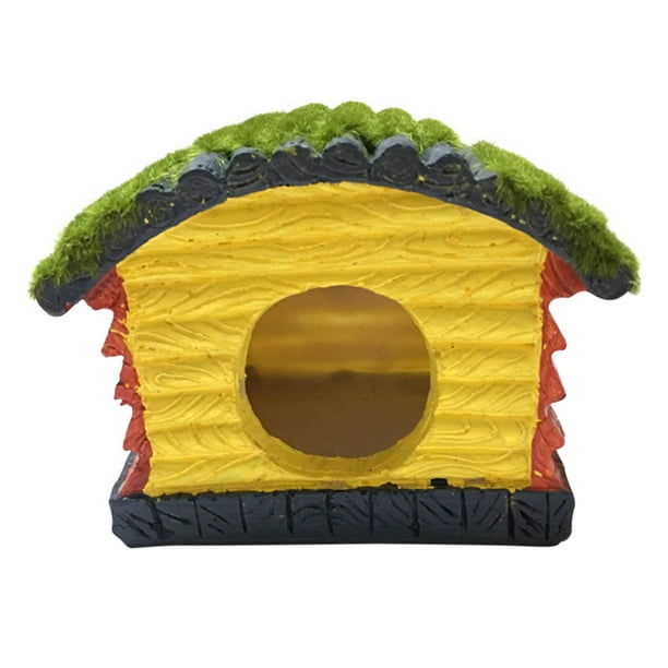 Amdohai Aquarium Ornament Resin Artificial Moss House Shaped DIY Hollow ...