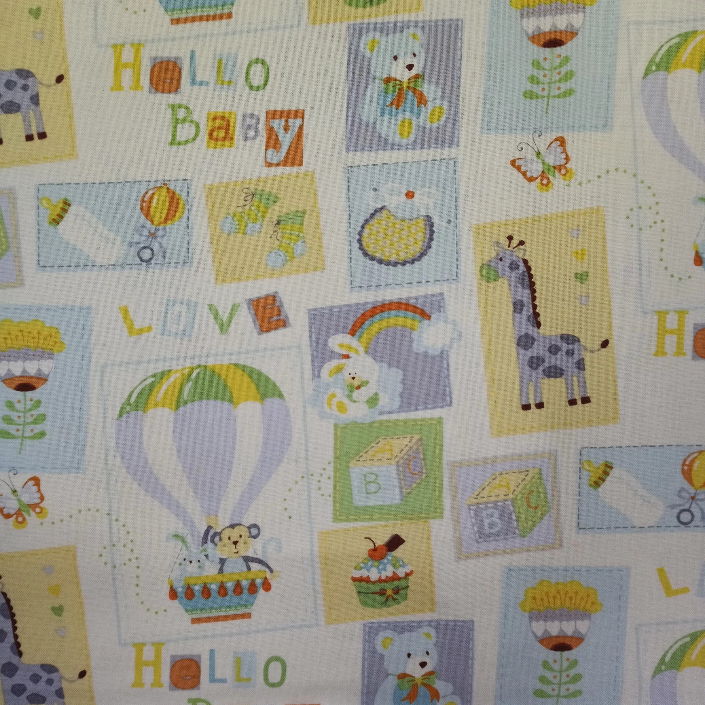Nursery Hello Baby Cotton Fabric - Walmart.com