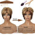 Phocas Short Brown Wigs For White Women Ombre Blonde Pixie Cut Wig