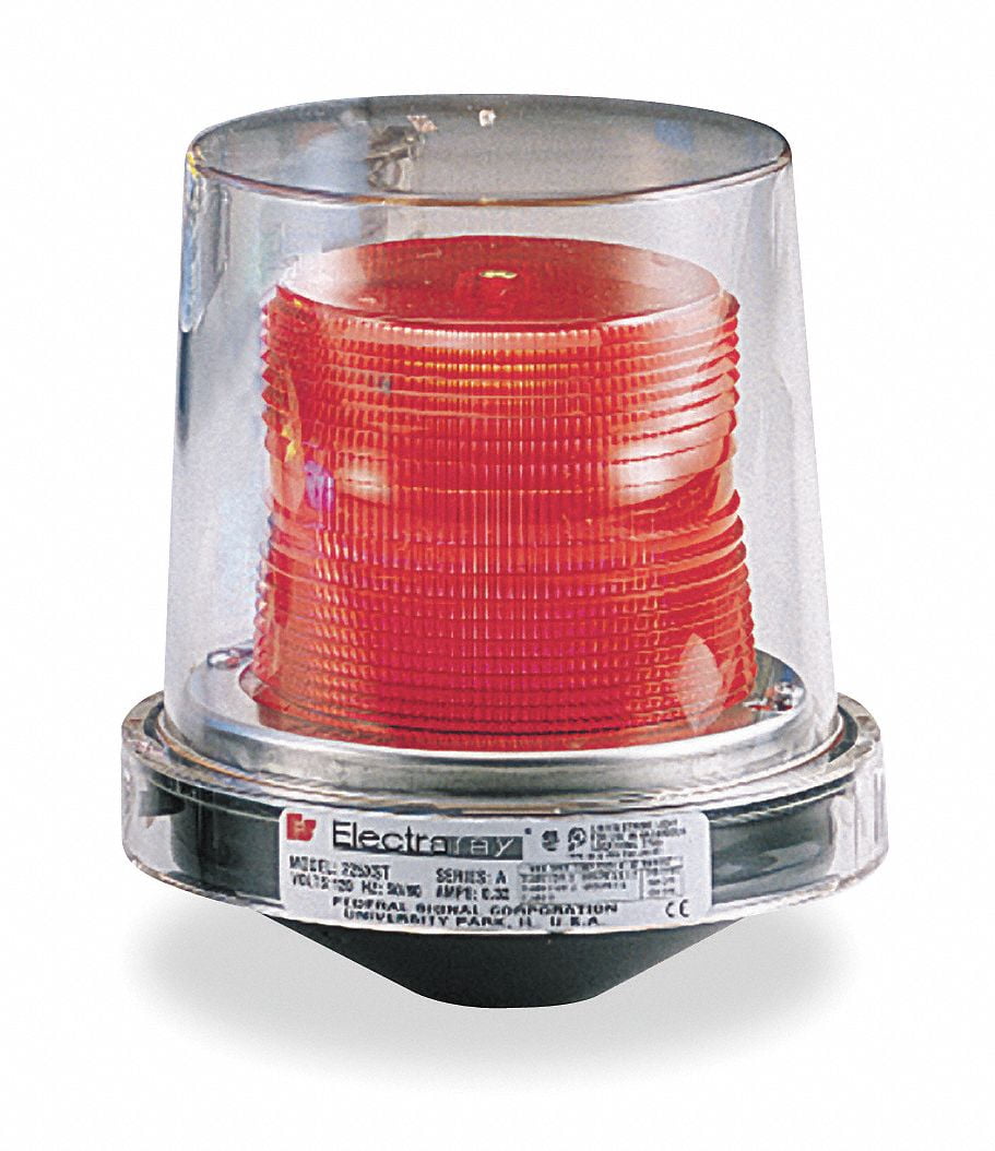 Federal Signal Hazardous Warning Light,Strobe,Red,120V 225XST-120R ...