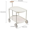 2-Tier Rolling Cart with Handle, Utility Bar Cart Serving Cart with ...
