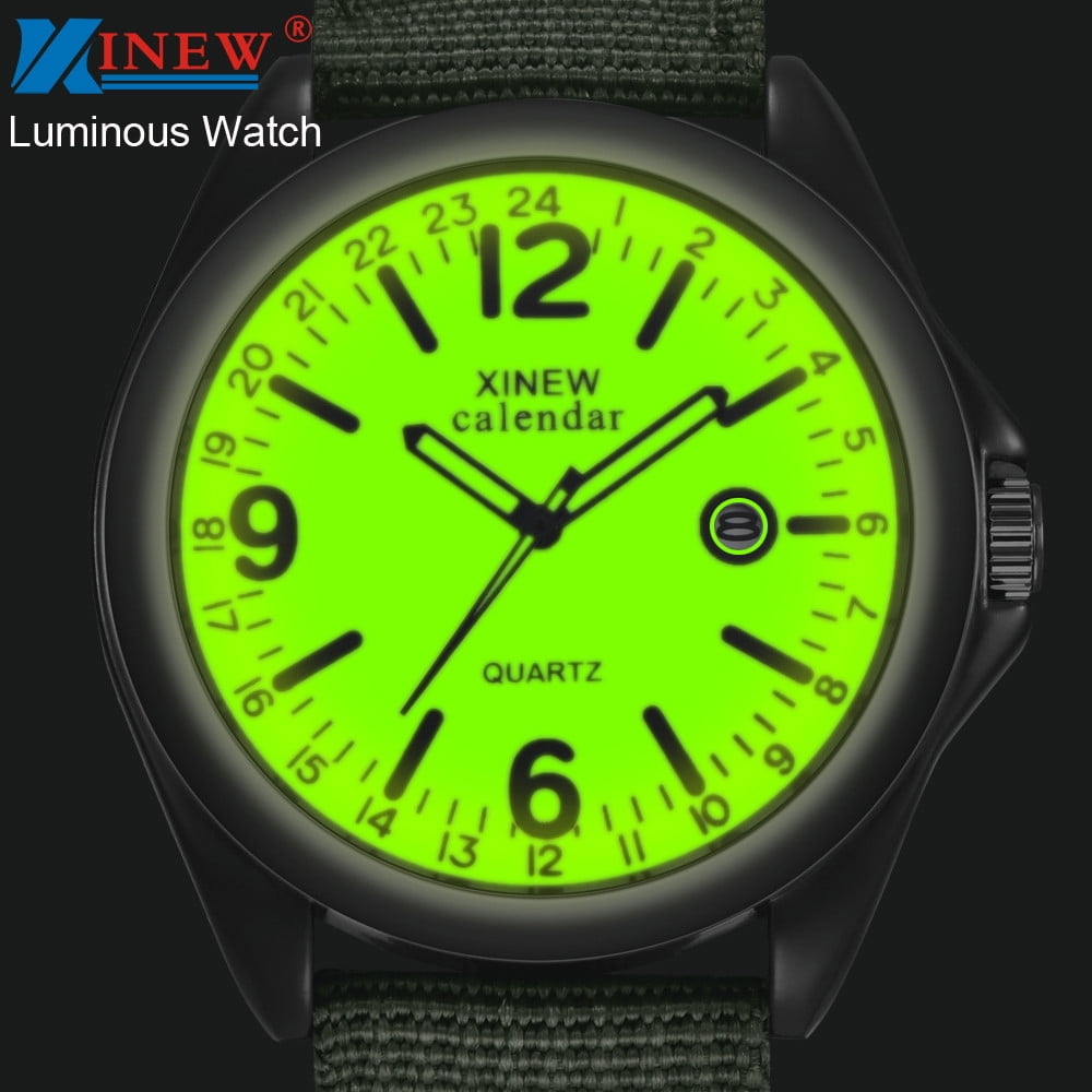 Facrlt Wrist Watch Mens Quartz Army Watch Black Dial Date Luxury Sport ...