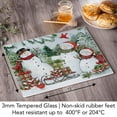 CounterArt "Snowman's Farmhouse" 3mm Heat Tolerant Glass Cutting Board ...