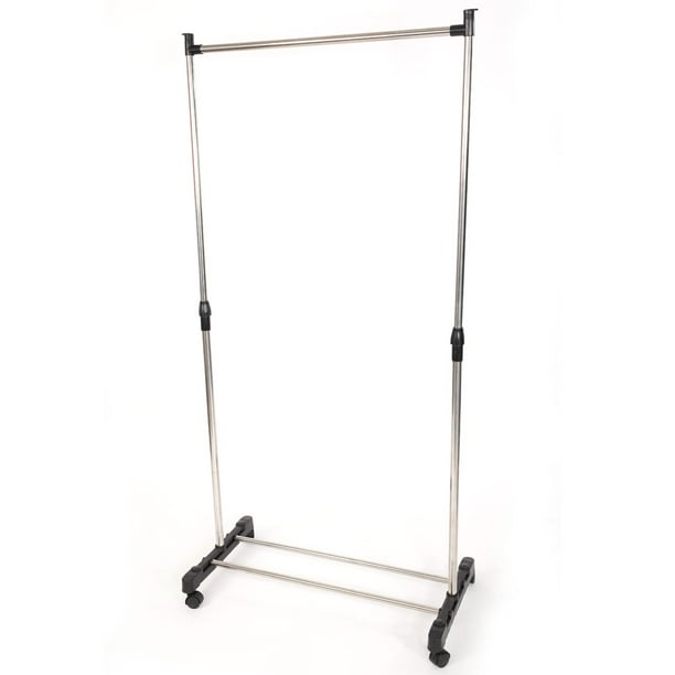 UBesGoo High Quality Rolling Clothes Garment Rack Single-Bar Hanging ...