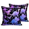 Cartoon Purple Dinosaurs Pillow Covers Set of 2, Just A Boy Who Loves ...