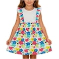 ATORRE Girls Ruffle Sleeve Tank Dress Summer Cute Floral Print Round ...