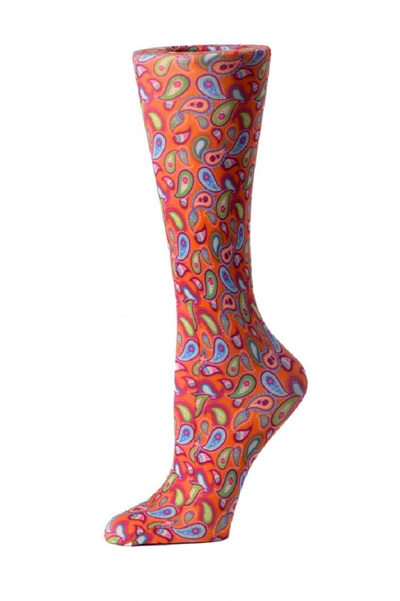 Cutieful Compression Socks Sheer Color: Bright Paisley, Size: OS ...