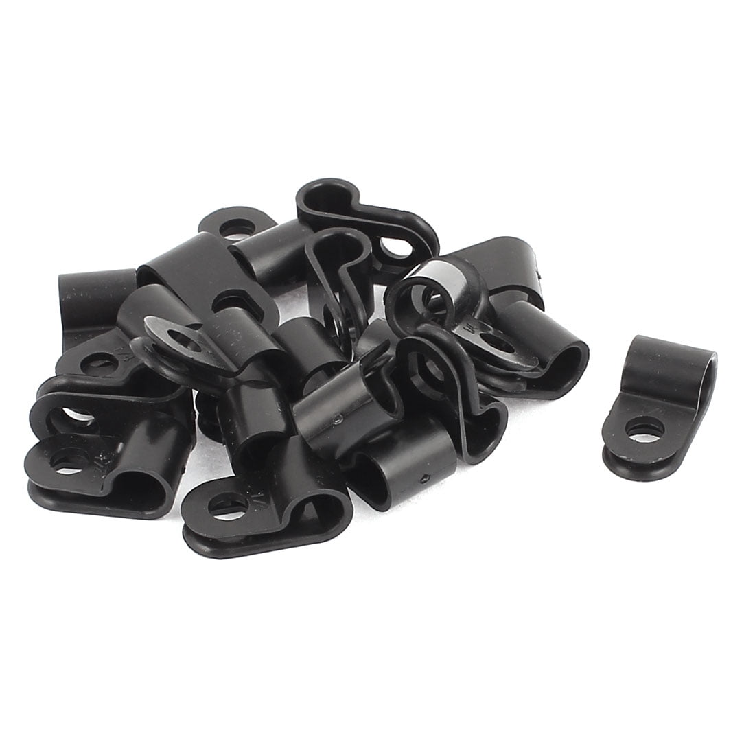 20Pcs Black Plastic R Type Cable Clip Clamp For 6mm Dia Wire Hose Tube 20pcs-black-plastic-r-type-cable-clip-clamp-for-6mm-dia-wire-hose-tube