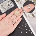 200Pcs 4 Styles Brass Spacer Beads Long-Lasting Plated Round 925 ...