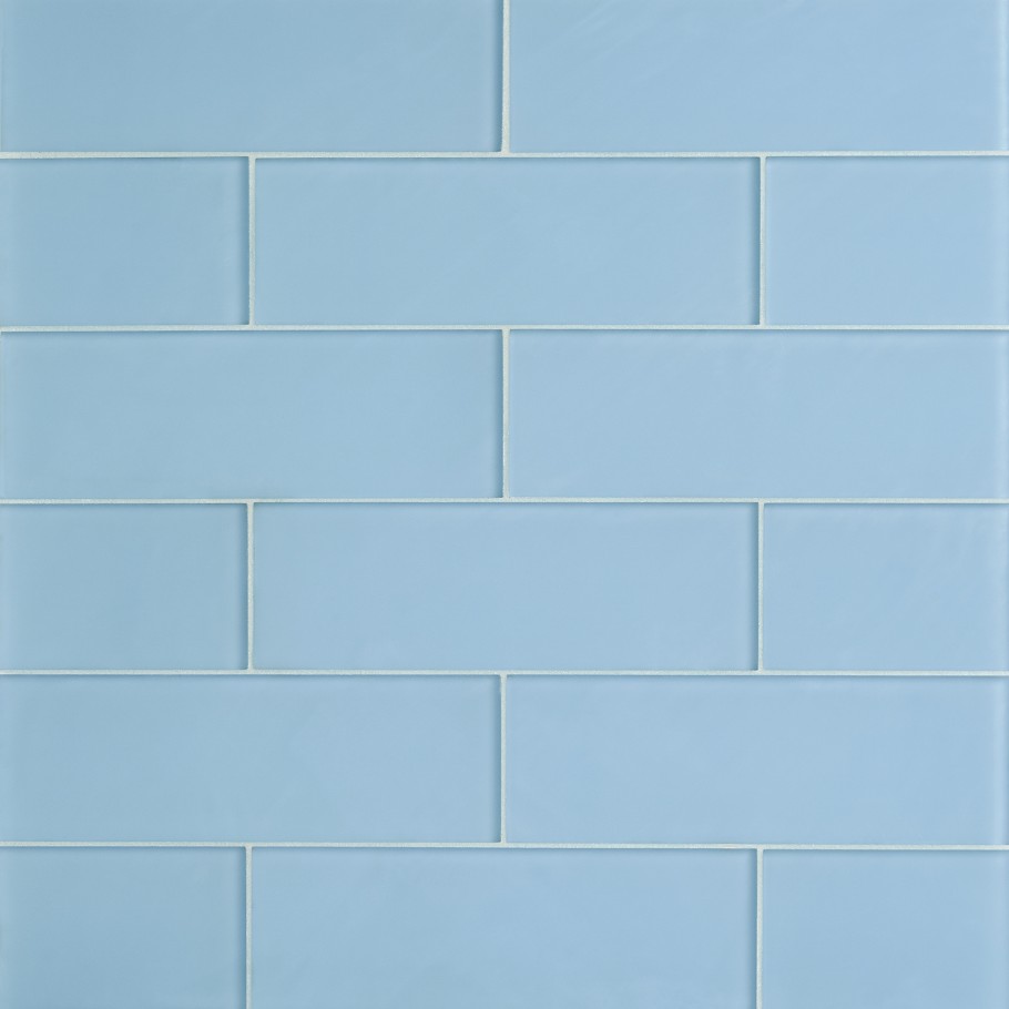 Bond Tile Lucid Blue Gray 4 in. x 12 in. Frosted Glass Wall Tile (15 ...