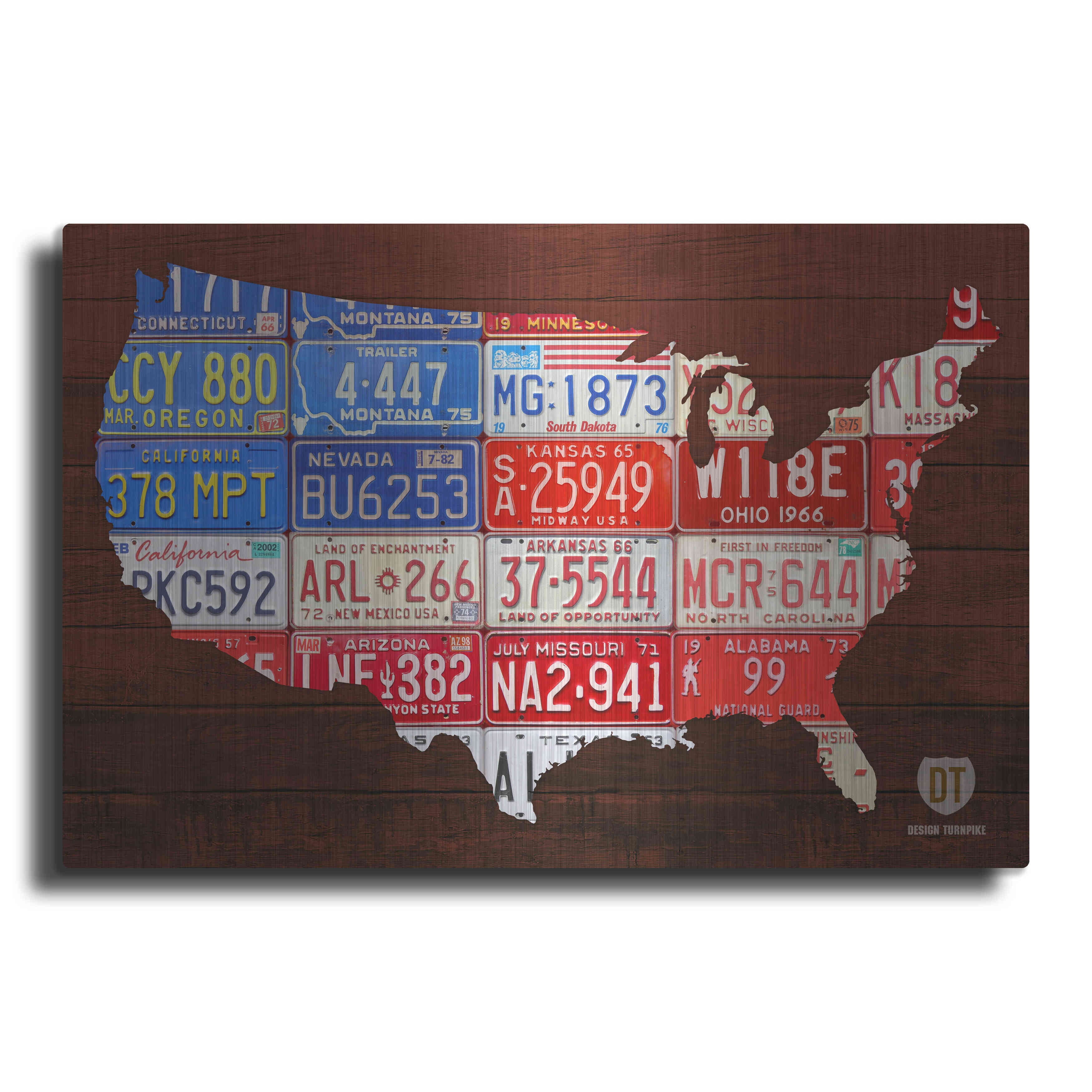 Luxe Metal Art 'USA Flag Map' by Design Turnpike, Metal Wall Art, 36 ...