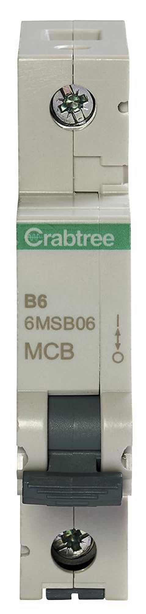CRABTREE - Loadstar 6A Single Pole MCB, B Curve, 6kA - Walmart.com