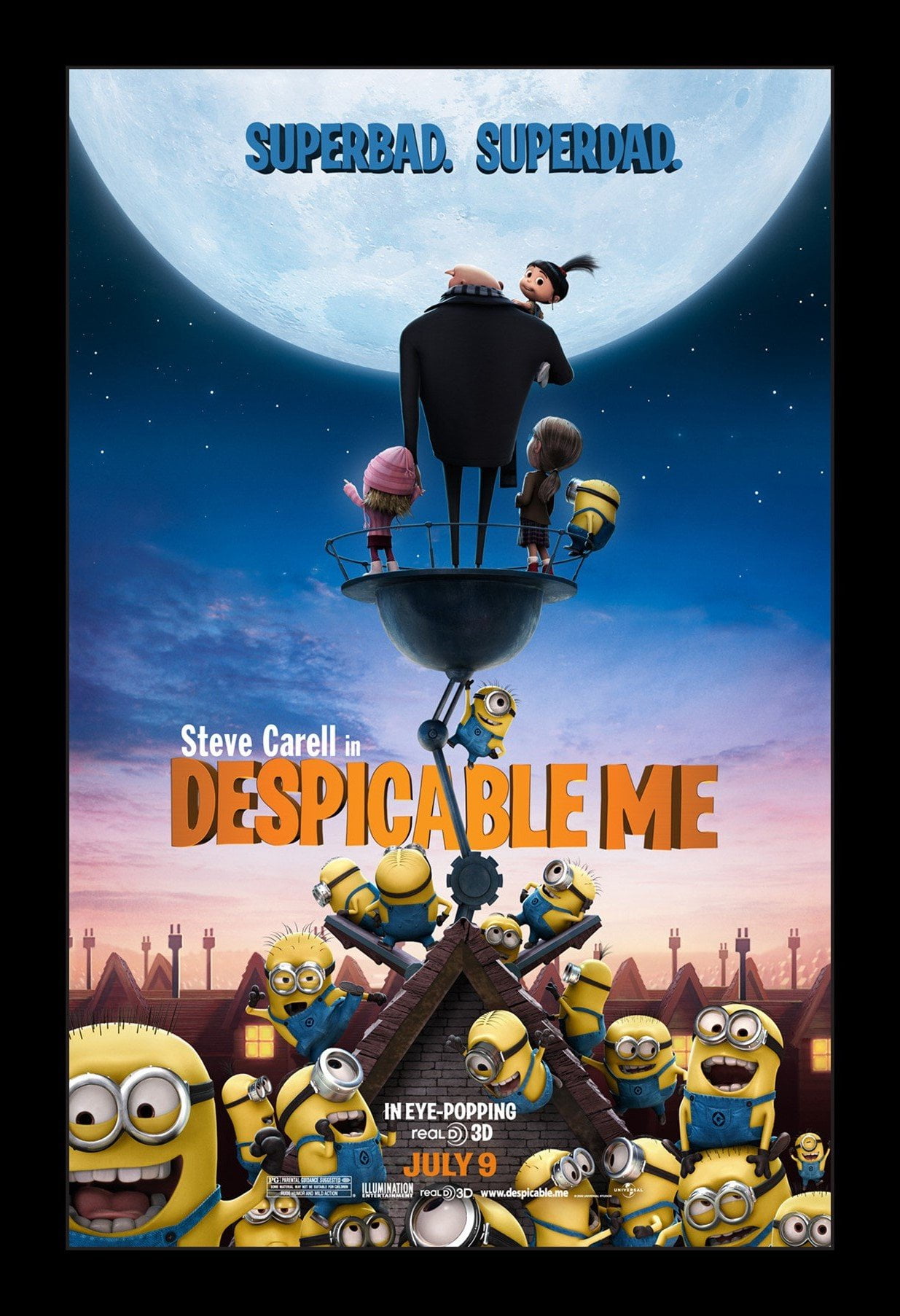 DESPICABLE ME - 11x17 Framed Movie Poster - Walmart.com