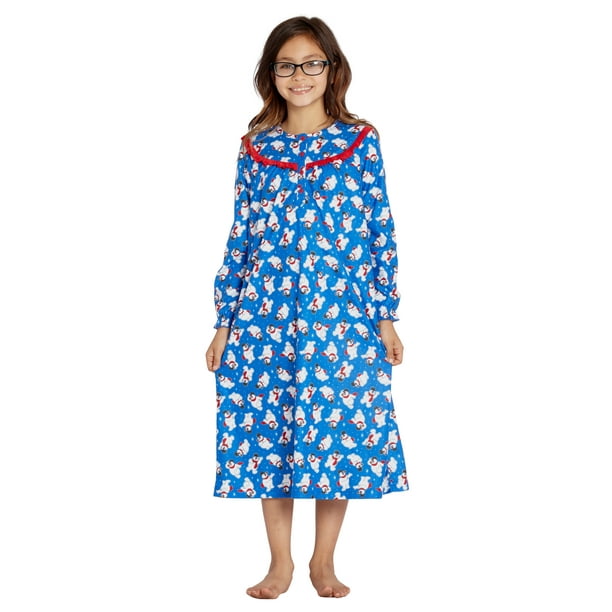 Frosty the Snowman Holiday Christmas Sleepwhite Pajama Nightgown Blue 7 ...