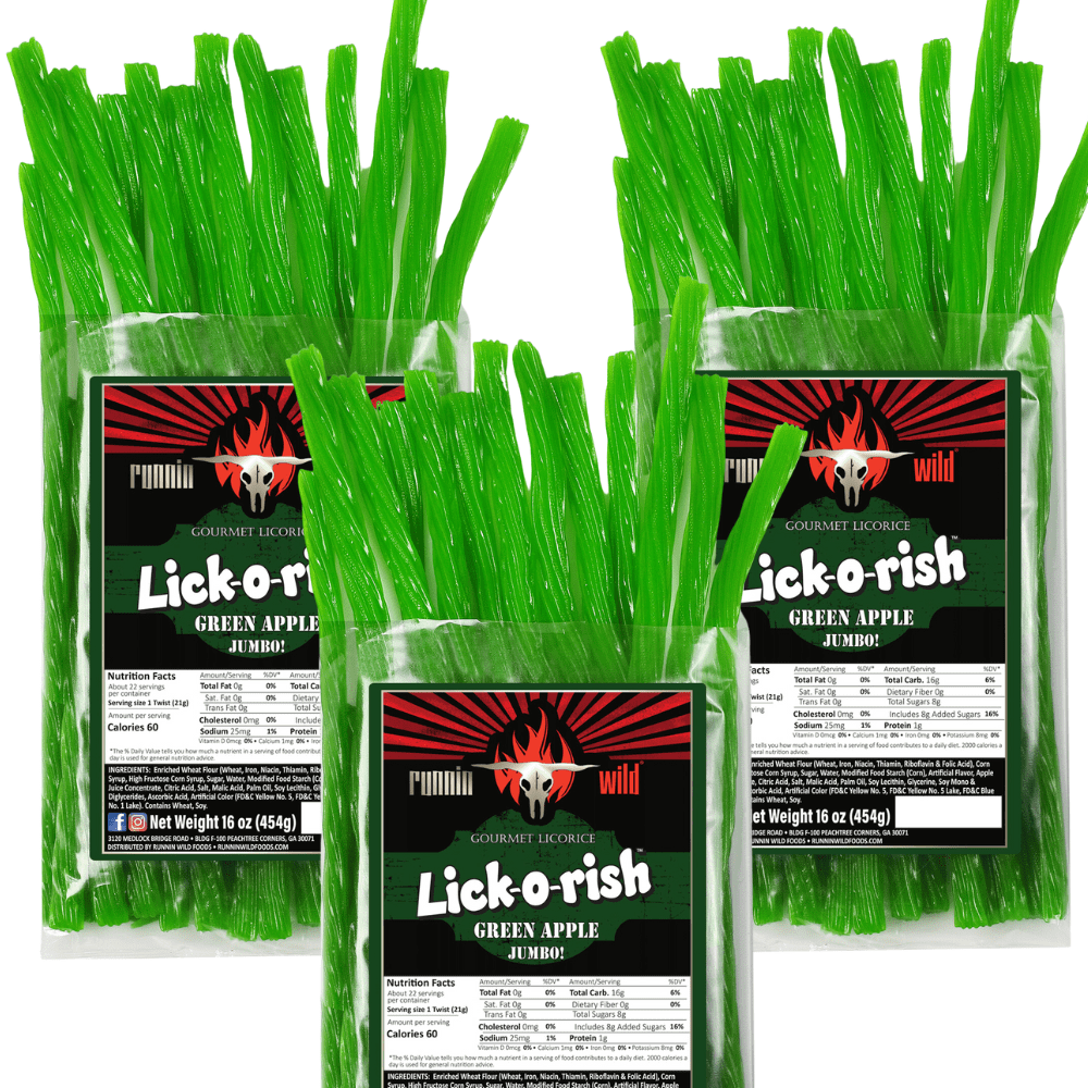 Green Apple Licorice | 3 Pounds Total (Box of 3 bags, 1 pound each ...
