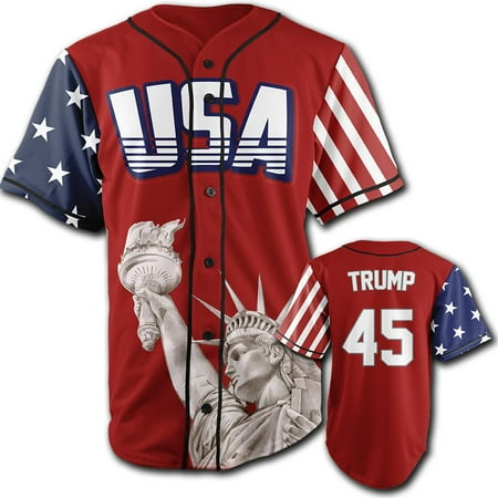 RED TRUMP #45 BASEBALL JERSEY - Walmart.com