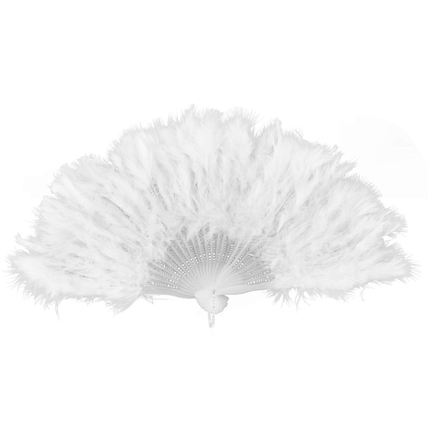 LADIES FAN 1920s BURLESQUE FANCY DRESS COSTUME ACCESSORY - White ...