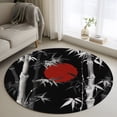 4ft Round Rug Black White Botanical Area Rugs for Living Room Bedroom ...