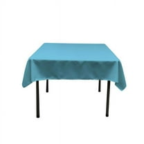LA Linen Polyester Poplin Tablecloth 58-Inches Round, Turquoise Dark ...