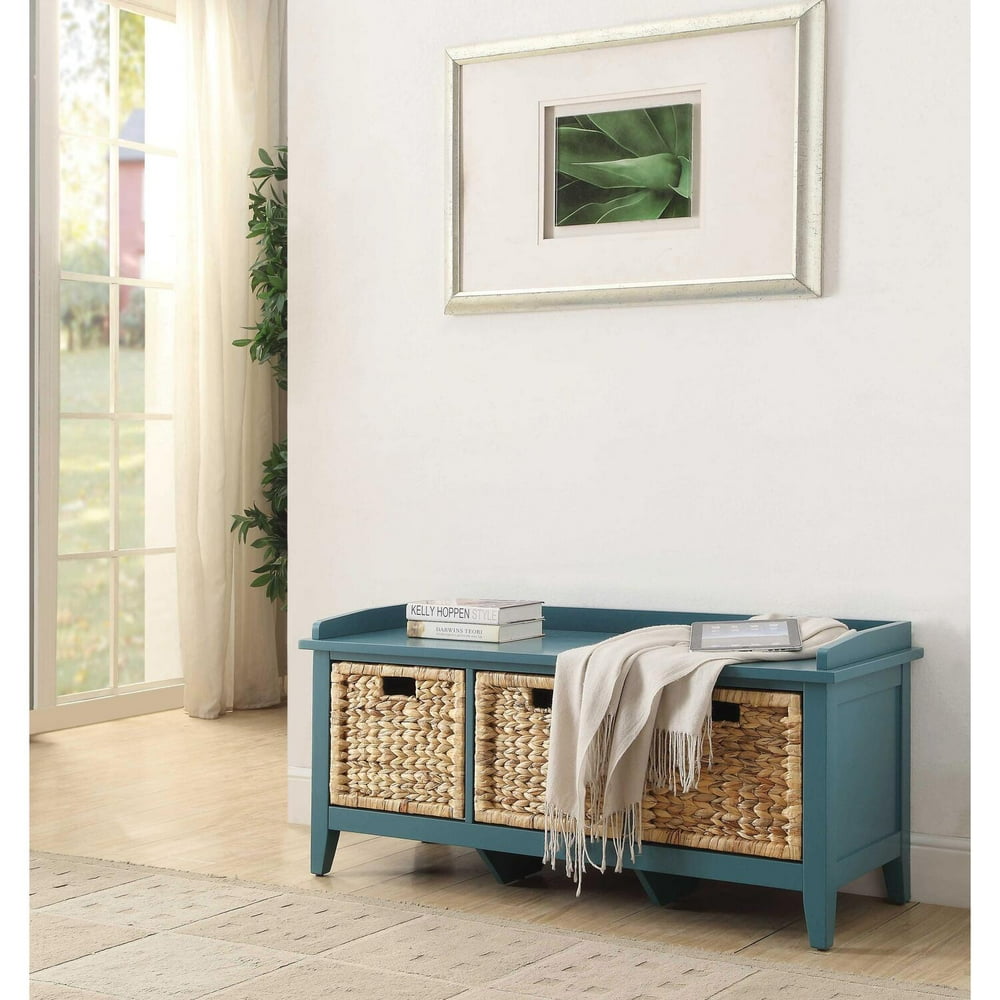 ACME Flavius Storage Bench, Teal - Walmart.com - Walmart.com