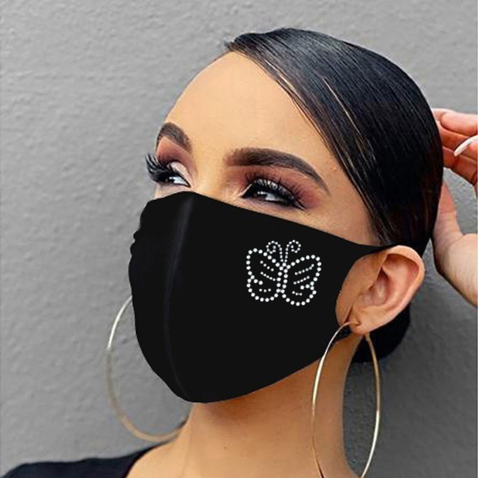HIMIWAY 1pc Women Rhinestone Masquerade Fashion Reusable and Washable ...