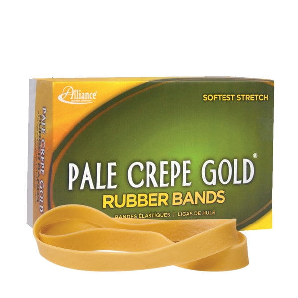 Alliance® Pale Crepe Gold® Rubber Bands, #107, 7" x 5/8", 1 Lb, Box Of ...