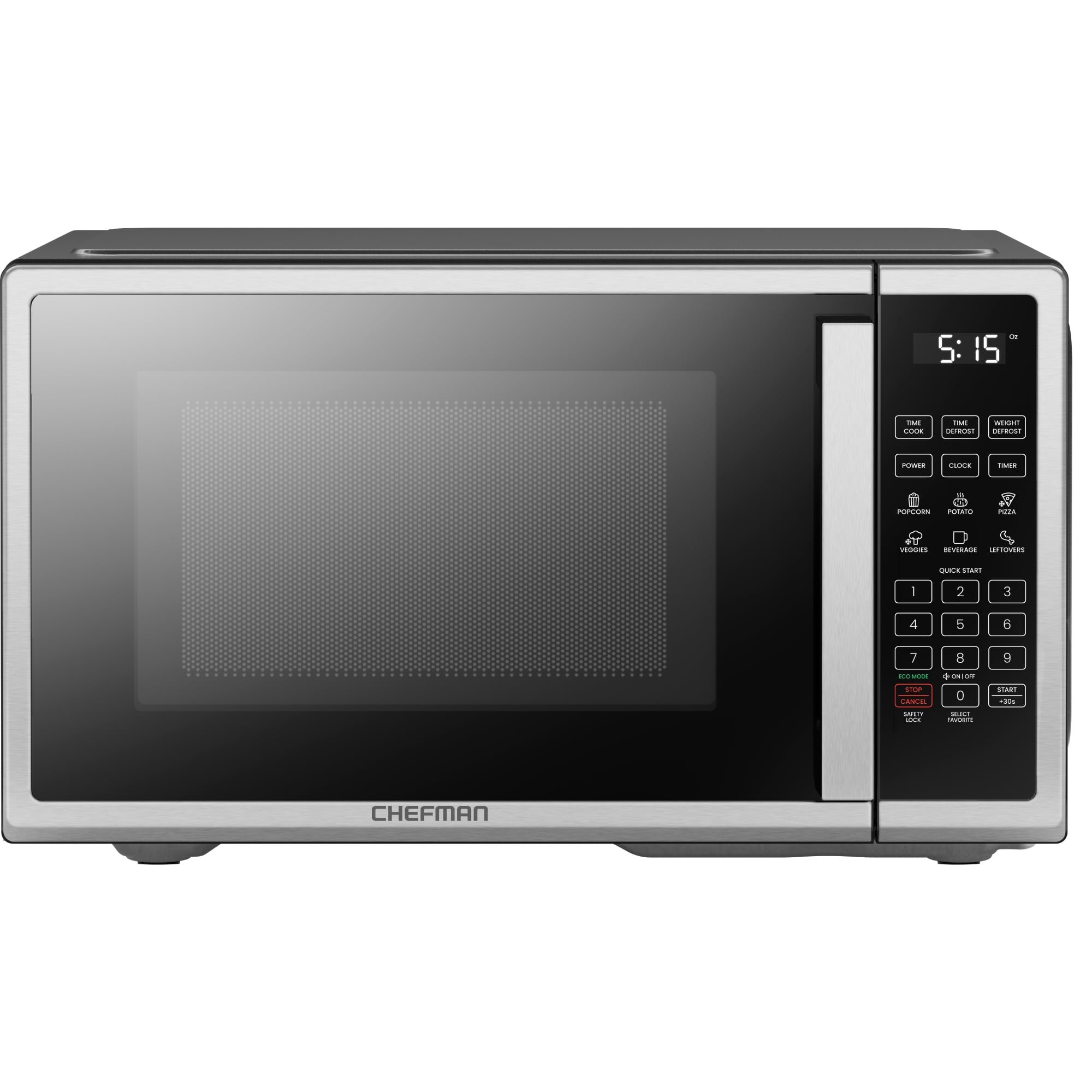 Chefman 25.5L Countertop Microwave, 900W Power – Stainless Steel ...