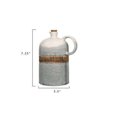 Creative Co Op Ceramic Jug With Cork Stopper - Walmart.com - Walmart.com